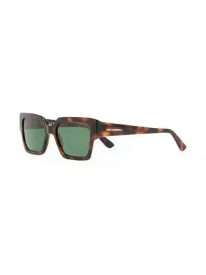Karl Lagerfeld Tortoiseshell-pattern Rectangle-frame Sunglasses