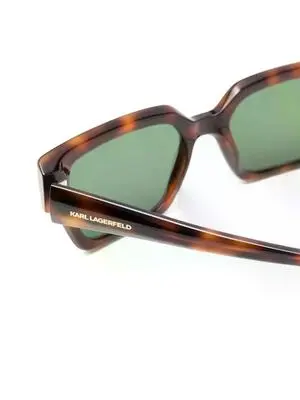 Karl Lagerfeld Tortoiseshell-pattern Rectangle-frame Sunglasses