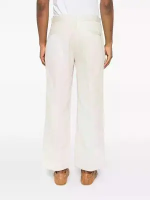 Sandro Ecru Pleat Detail Wide-leg Trousers