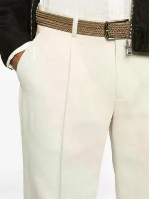 Sandro Ecru Pleat Detail Wide-leg Trousers