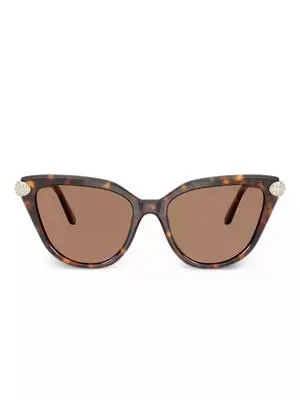 SWAROVSKI Crystal-embellished Cat-eye Sunglasses - Brown