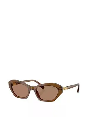 SWAROVSKI Geometric Frame Sunglasses With Crystal Embellishment