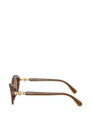 SWAROVSKI Geometric Frame Sunglasses With Crystal Embellishment