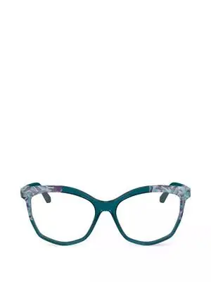 Karl Lagerfeld Marble-effect Cat-eye Glasses - Blue