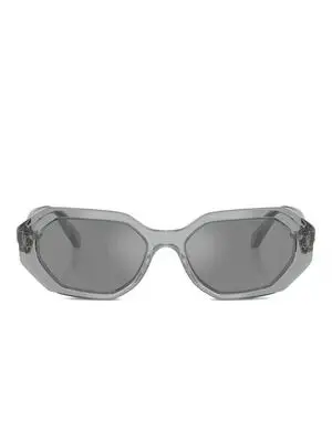 SWAROVSKI Crystal Embellished Geometric Frame Sunglasses - Grey