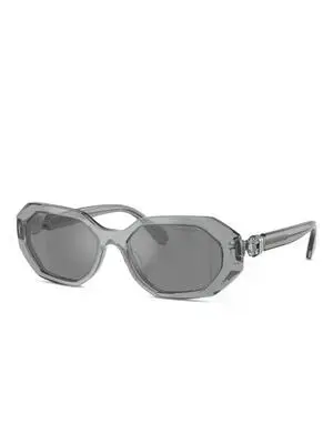 SWAROVSKI Crystal Embellished Geometric Frame Sunglasses