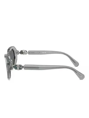 SWAROVSKI Crystal Embellished Geometric Frame Sunglasses