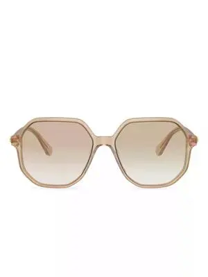 SWAROVSKI Sk6003 Crystal-embellished Geometric-frame Sunglasses - Neutrals