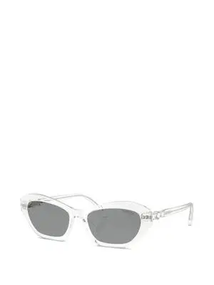 SWAROVSKI Crystal-embellishment Geometic-frame Sunglasses