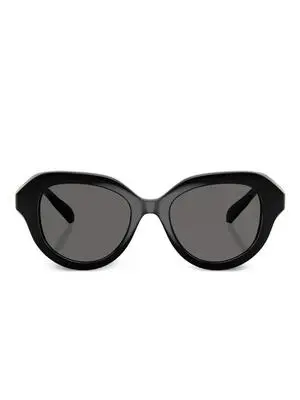 SWAROVSKI Crystal Embellished Round-frame Sunglasses - Black