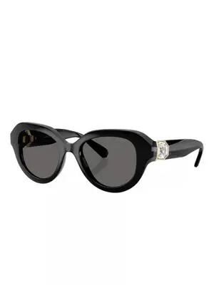 SWAROVSKI Crystal Embellished Round-frame Sunglasses