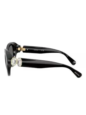 SWAROVSKI Crystal Embellished Round-frame Sunglasses