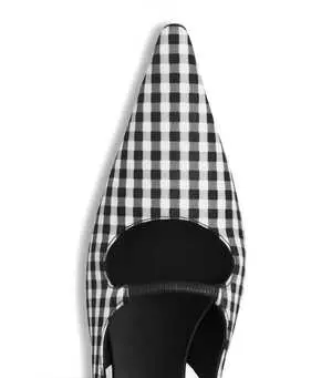 Alaïa Vichy Print Drop Slingback Pumps 80