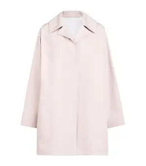 Alaïa Cotton-silk Blend Leather Trim Coat - Pink