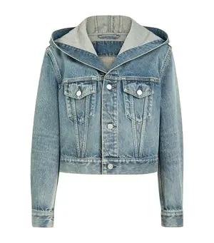 Alaïa Hooded Denim Jacket - Blue