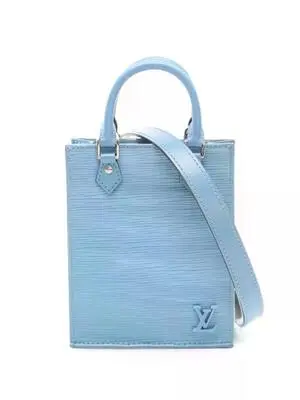 LOUIS VUITTON Epi Leather Petit Sac Plat Tote Bag - Blue