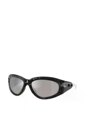 DIESEL® Oval Frame Sunglasses With Cut-out Detail