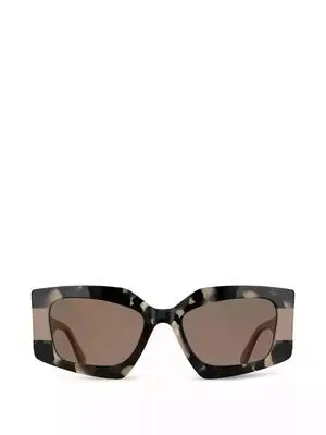 Karl Lagerfeld Tortoiseshell-effect Geometric-frame Sunglasses - Black