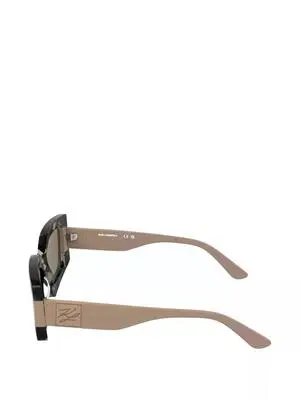 Karl Lagerfeld Tortoiseshell-effect Geometric-frame Sunglasses