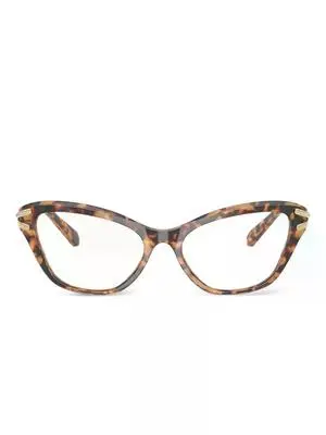 SWAROVSKI Cat-eye Crystal-embellished Glasses - Brown