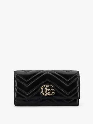Gucci Gg Continental Leather Wallet - Black