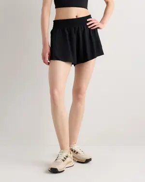 Quince High-rise Glide Running Shorts - Black