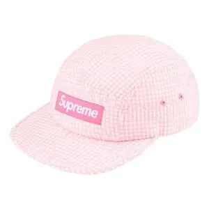 Supreme Ss26 Monogram Gingham Camp Cap - Pink