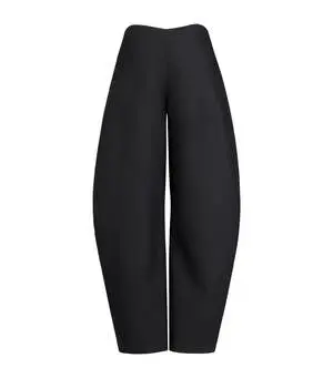 Alaïa Wool Curved-leg Trousers - Black