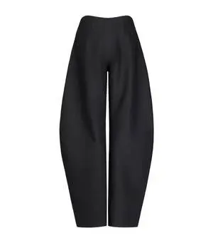 Alaïa Wool Curved-leg Trousers - Black