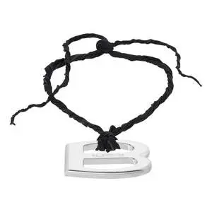 Balenciaga B" Logo Pendant Necklace - Silver