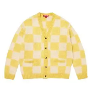 Supreme Ss26 Checkerboard Cardigan - Yellow