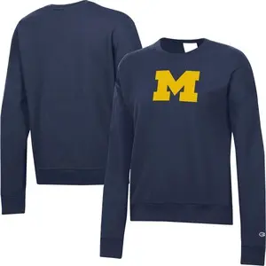 Champion Michigan Wolverines Powerblend Sweatshirt - Navy
