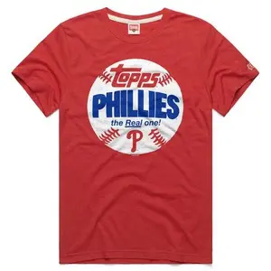 HOMAGE Philadelphia Phillies Mlb X Topps Baseball The Real One Tri-blend T-shirt - Red