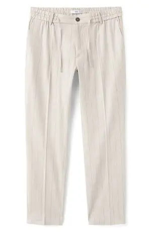 Mango Slim Fit Drawstring Linen Blend Pants