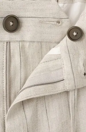 Mango Slim Fit Drawstring Linen Blend Pants