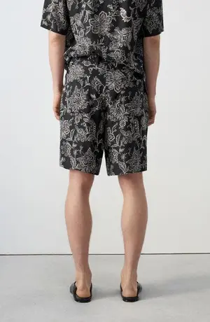 Mango Slim Fit Print Bermuda Shorts