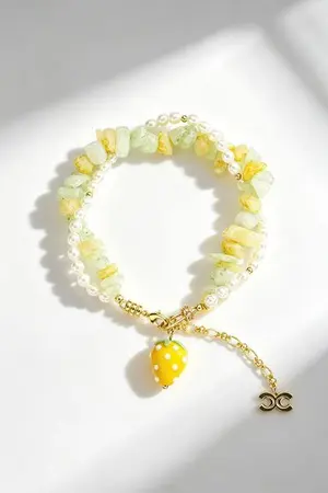 CLASSICHARMS Freshwater Pearl And Gemstone Strawberry Bracelet - Yellow