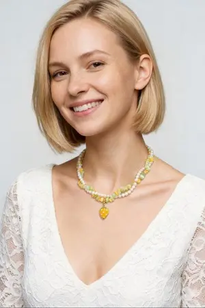 CLASSICHARMS Lulu Strawberry Necklace Set With Pearl And Gemstone Chains