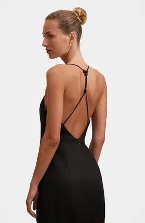 EVER NEW Rayna Macramé Fringe Maxi Dress