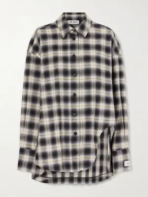 Attico Checked Cotton-poplin Shirt - Black