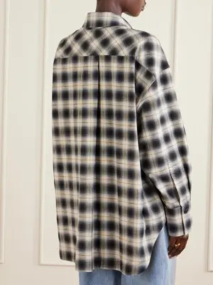 Attico Checked Cotton-poplin Shirt - Black