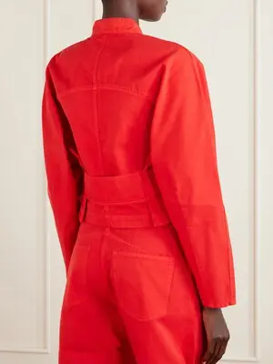 Alaïa Cotton Zip-up Jacket - Red