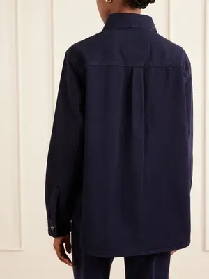 BLAZÉ MILANO Berber Embroidered Denim Shirt - Blue