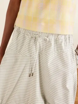 VIVIENNE WESTWOOD Aerodrome Asymmetric Striped Organic Cotton Midi Skirt - Neutrals