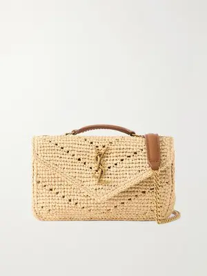 Saint Laurent Loulou Mini Raffia Shoulder Bag - Neutrals