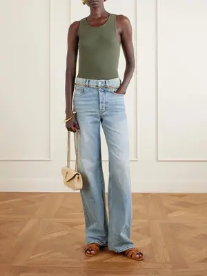 Saint Laurent Loulou Mini Raffia Shoulder Bag