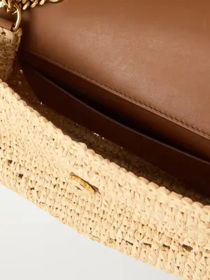 Saint Laurent Loulou Mini Raffia Shoulder Bag