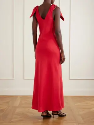 Faithfull The Brand Solana Linen Maxi Dress With Knotted Shoulders