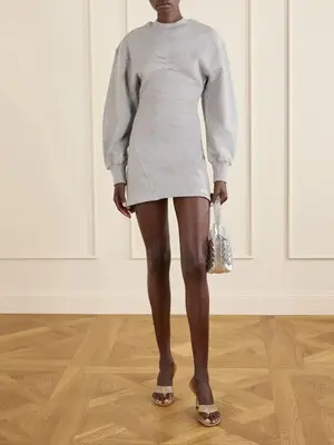 Attico Cotton-jersey Mini Dress - Gray