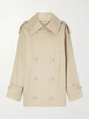 Balenciaga Double-breasted Cotton-gabardine Trench Coat - Neutrals